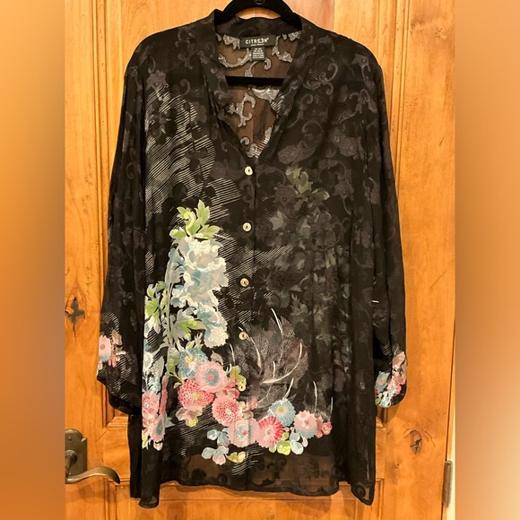 Citron | Tops | Gorgeous Sheer Citron Tunic Topper | Poshmark